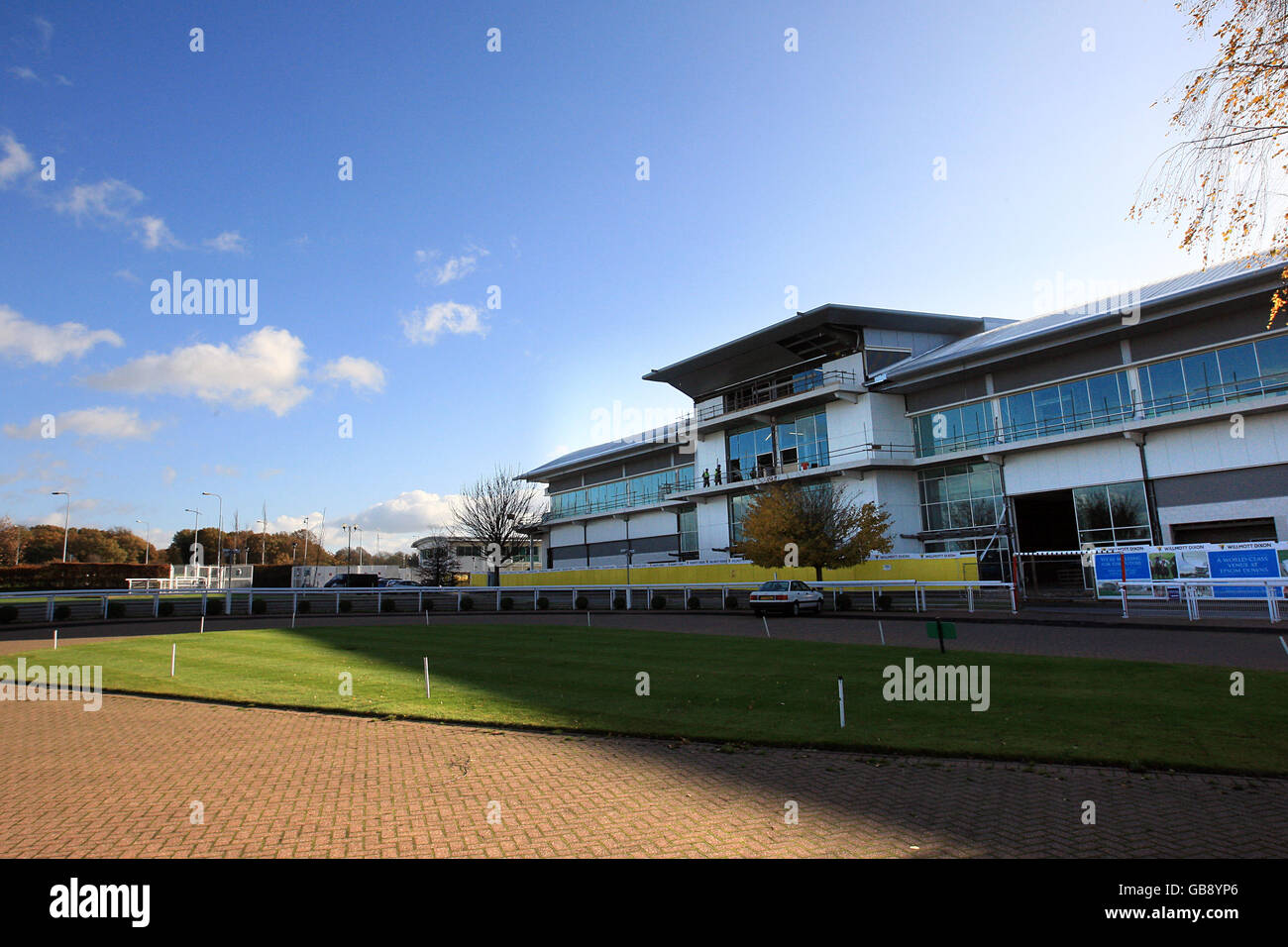 General view of the grandstand at epsom downs racecourse hi-res stock ...