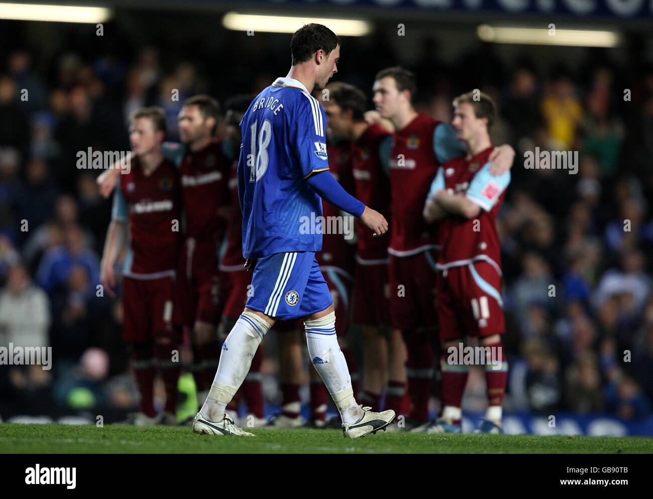 Chelsea's Wayne Bridge appears dejected after missing his penalty Stock ...
