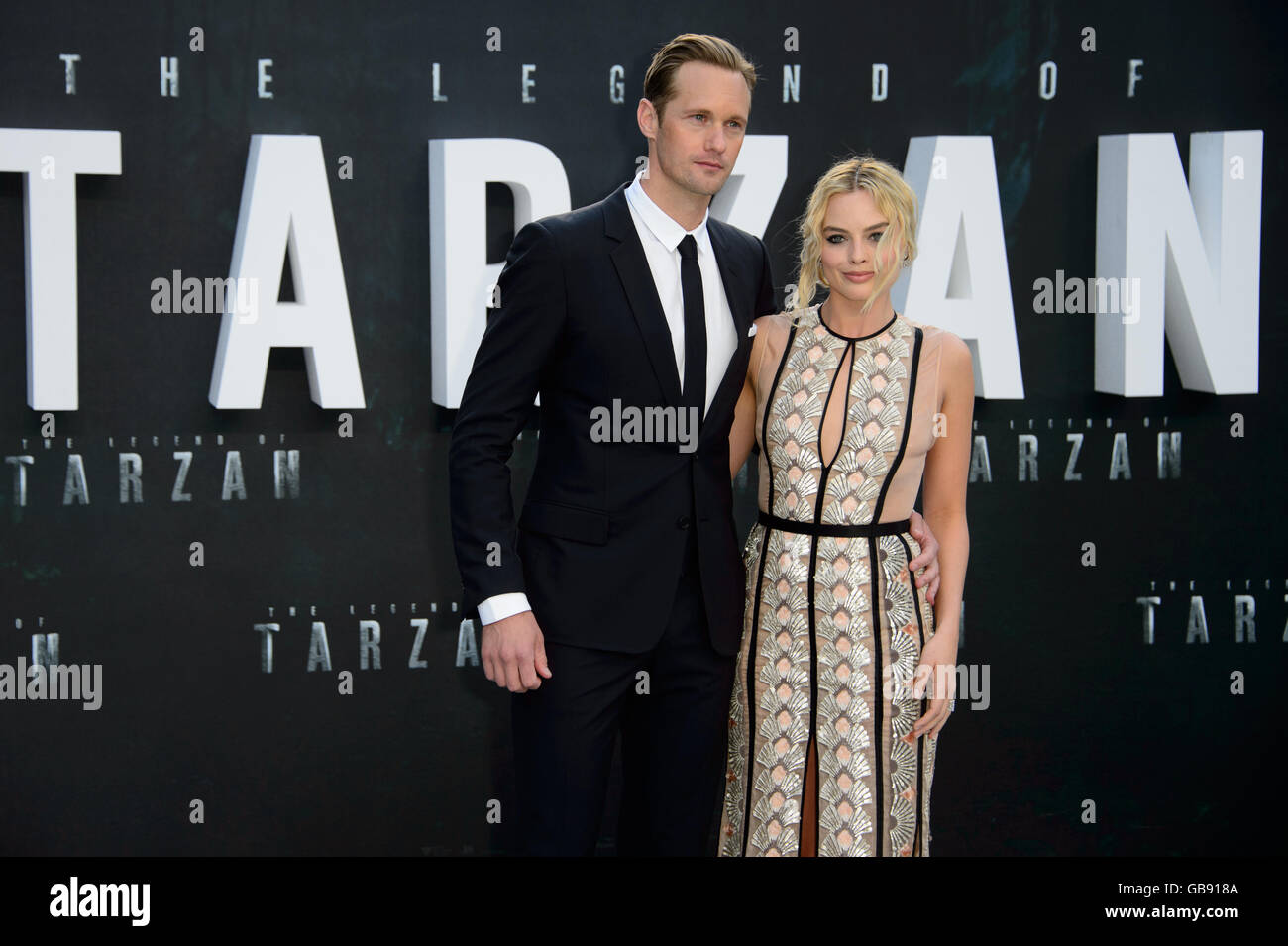 Margot Robbie and Alexander Skarsgard at the European premiere The ...