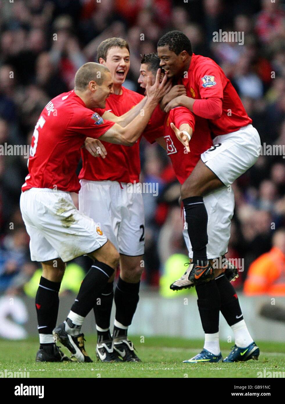 Manchester United's Cristiano Ronaldo (second from left) celebrates ...