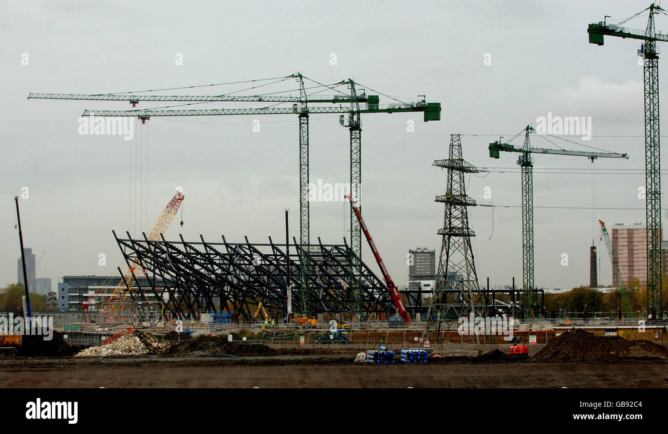 Olympic Stock: Work continues on the Stratford Olympic site Stock Photo ...
