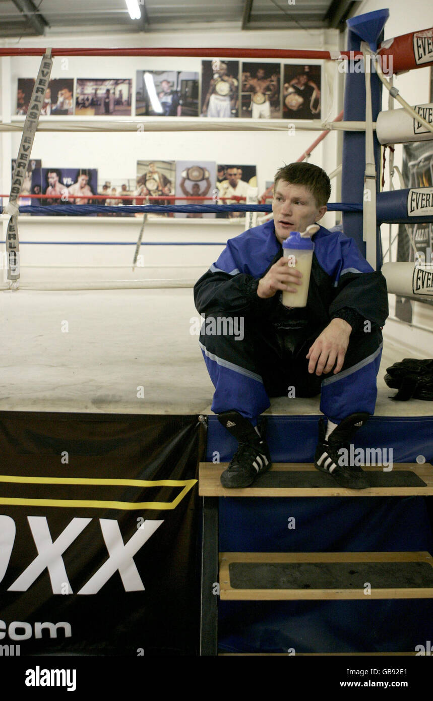 Ricky Hatton after a media workout at the IBA gym in Las Vegas, USA ...