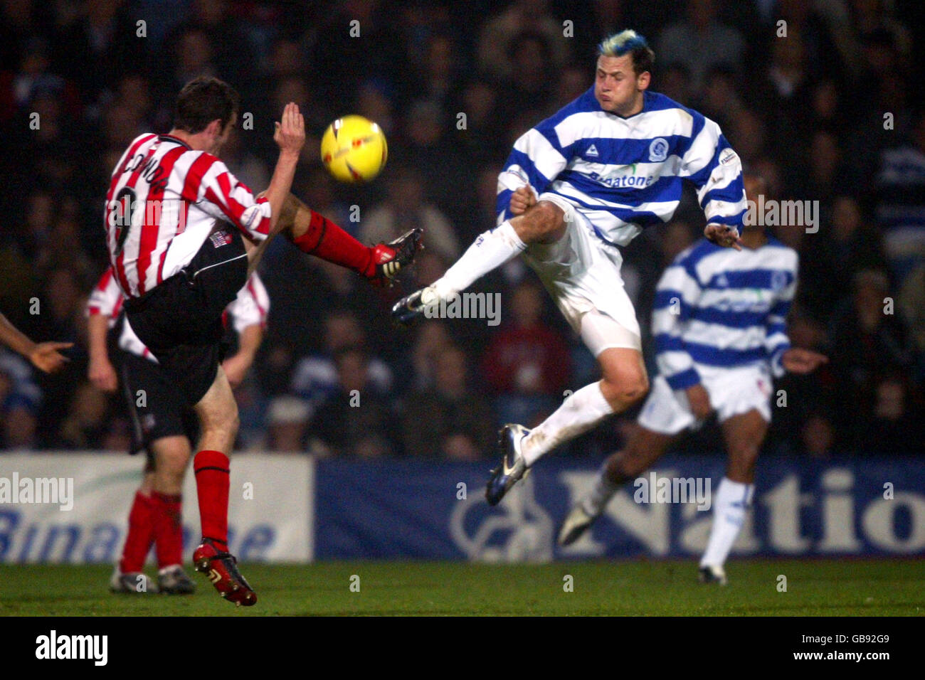 Queens Park Rangers' Marc Bircham and Brentford's Kevin O'Connor Stock ...