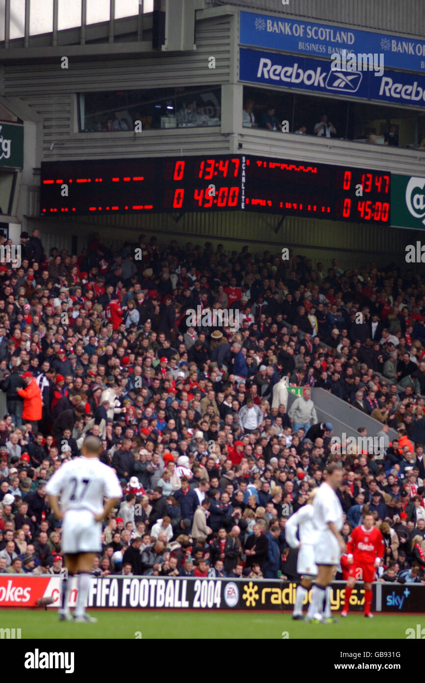 The new scoreboard at anfield hi-res stock photography and images - Alamy
