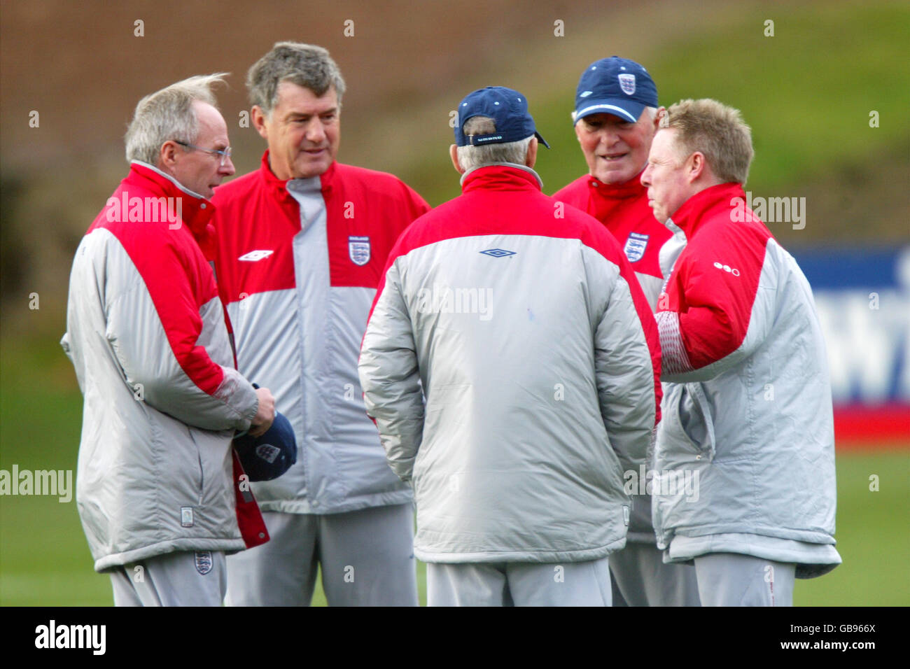 England's coaching staff (from r-l) manager Sven Goran Eriksson, Brian ...