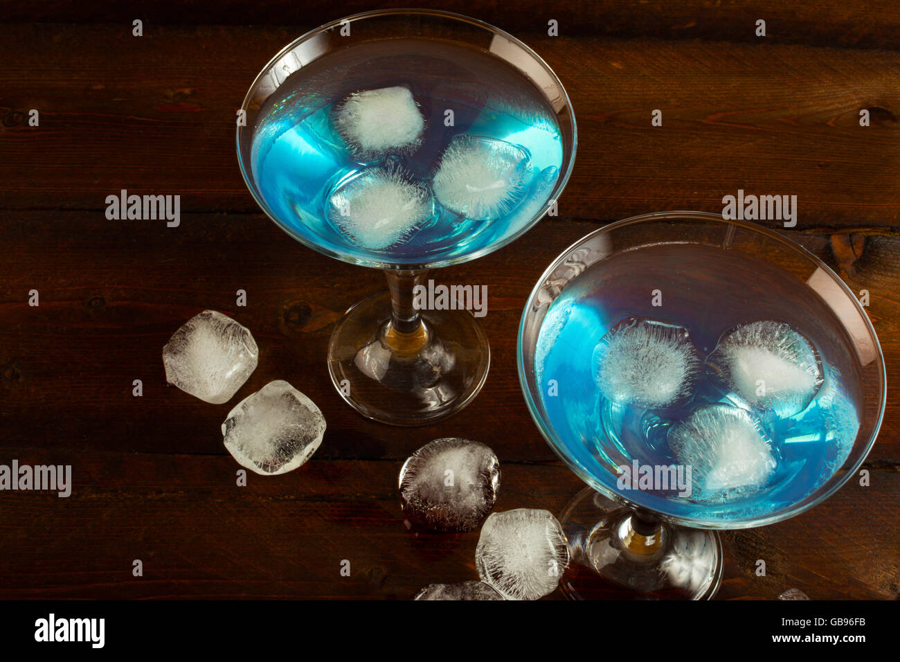 Cocktail Blue Lagoon top view. Blue cocktail. Blue Martini. Blue ...