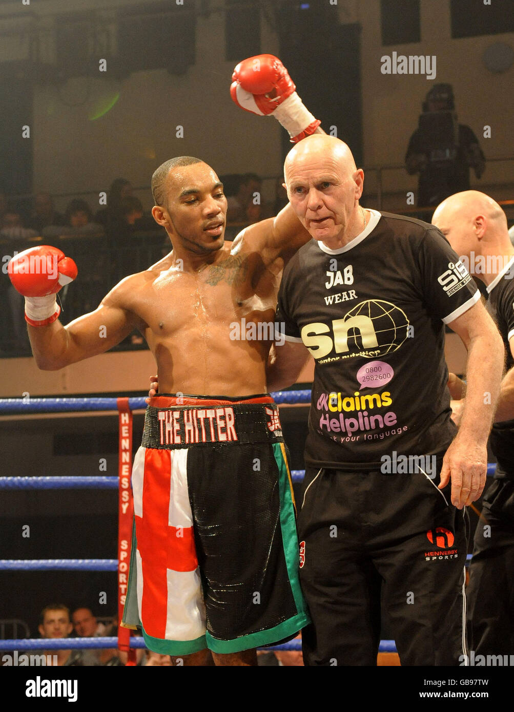 Bradford light-welterweight Junior Witter celebrates with trainer ...