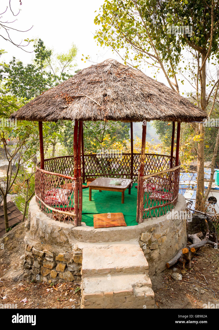 Nepali style cottage Restaurant in the countryside of Nepal Stock Photo ...