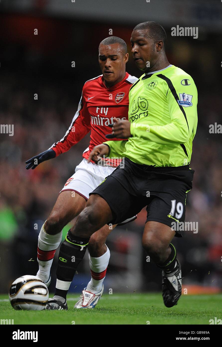 Wigan Athletic's Titus Bramble and Arsenal's Jay Simpson (left Stock ...