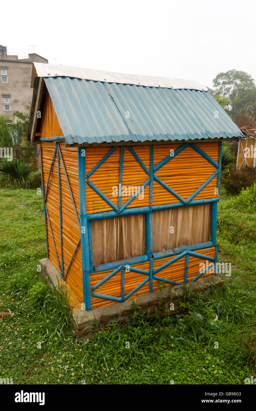 Bamboo cottage or house built in the countryside of Nepal Stock Photo ...