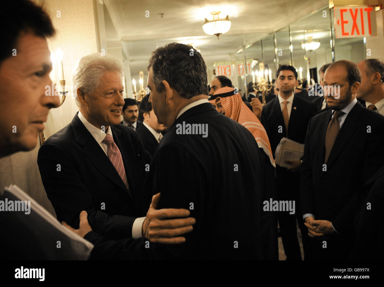Britain's Prime Minister Gordon Brown meets President Bill Clinton by ...