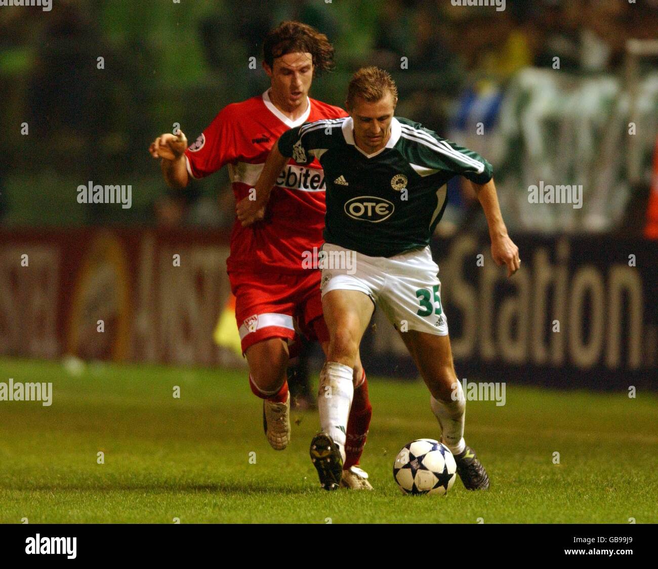 Panathinaikos v vfb stuttgart jan michaelsen hi-res stock photography ...