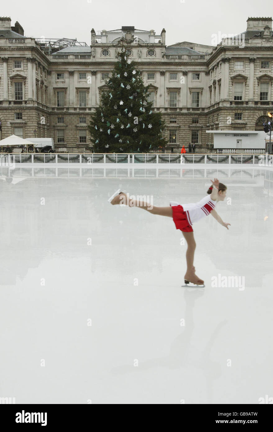Courtney Collis, 12, performs at the launch of the Somerset House Skate ...