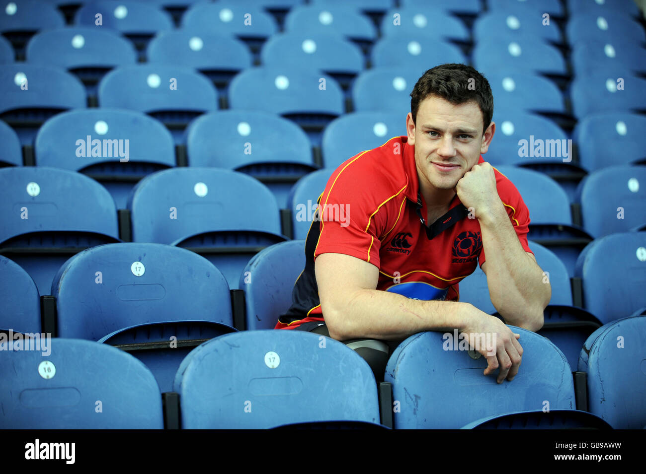 Scotland's Nick Deluca poses for photographers following a press ...