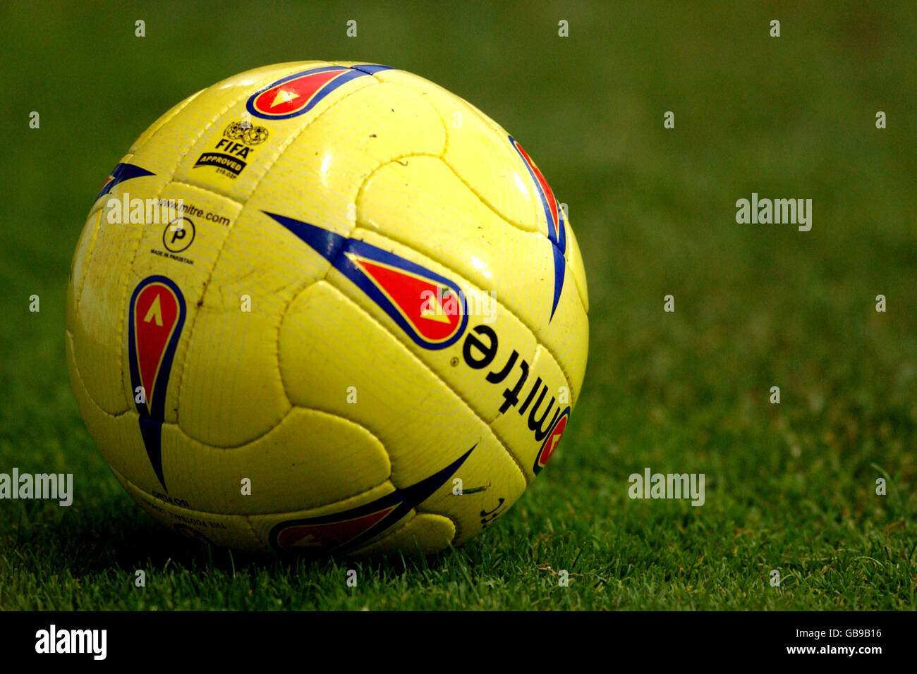 Football detail yellow ball mitre High Resolution Stock Photography and ...