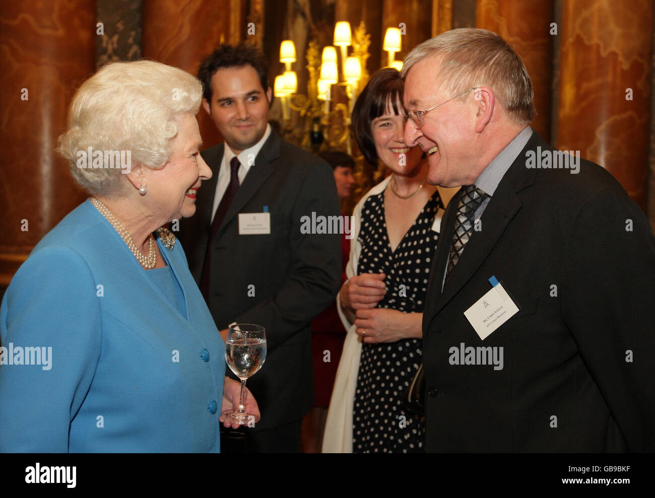 Britain's Queen Elizabeth II talks to Matt Wade from Hospital Radio ...