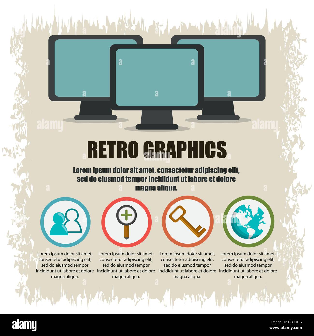Infographics icon. Retro design. Vector graphic Stock Vector Image ...