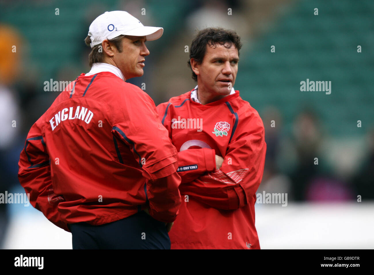 England rugby coaches brian smith l and mike ford hi-res stock ...