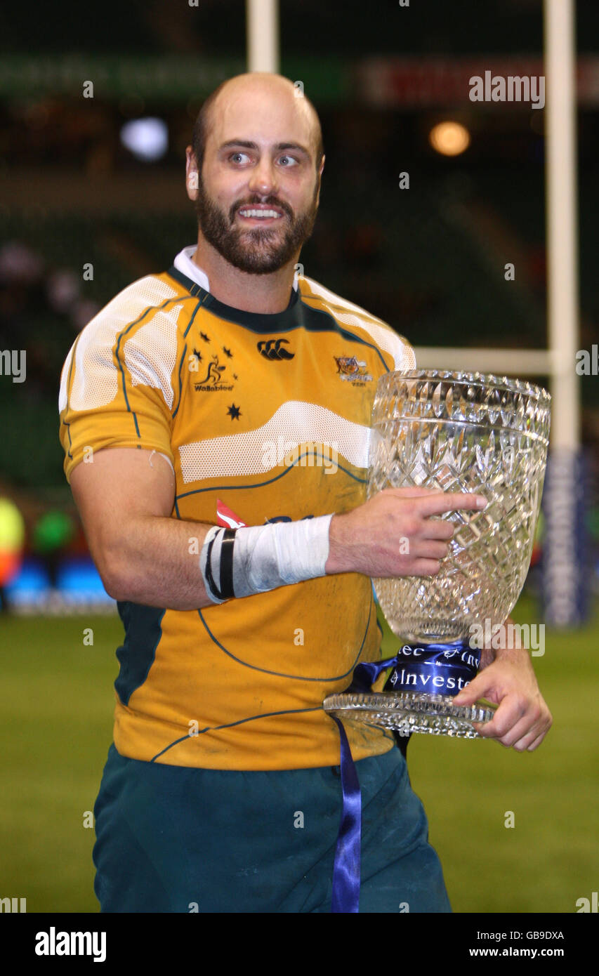 Australias nathan sharpe poses with the cook cup hi-res stock ...