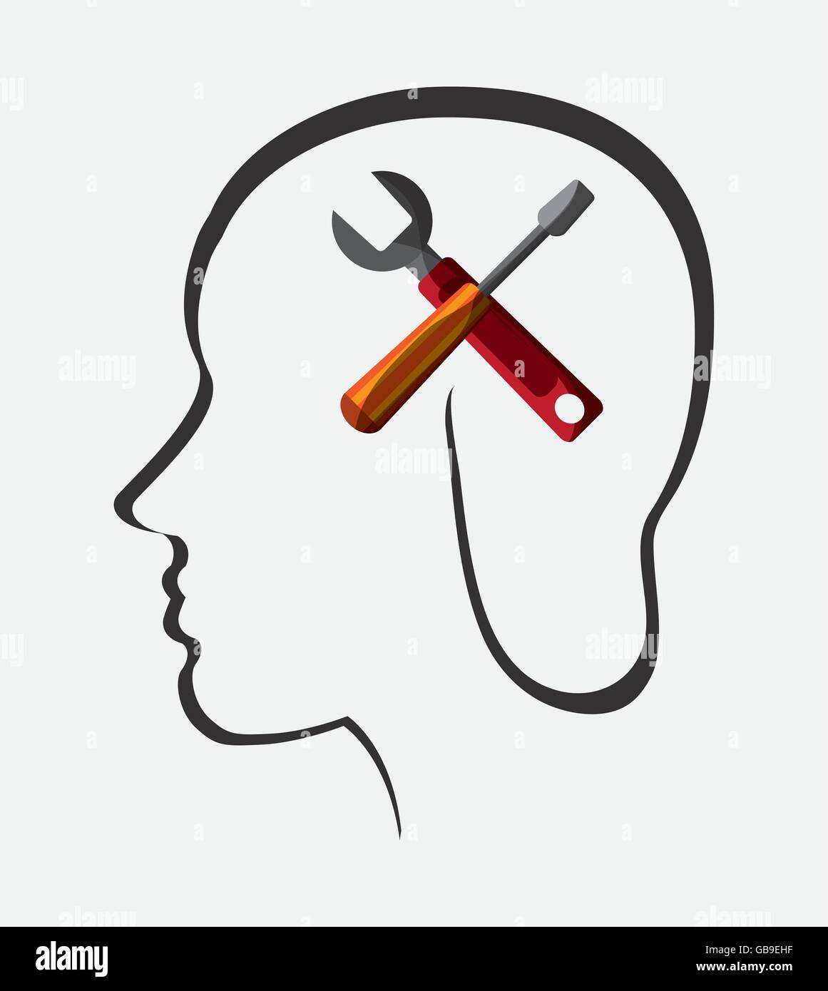 Human head icon. Thinking design. Vector graphic Stock Vector Image ...