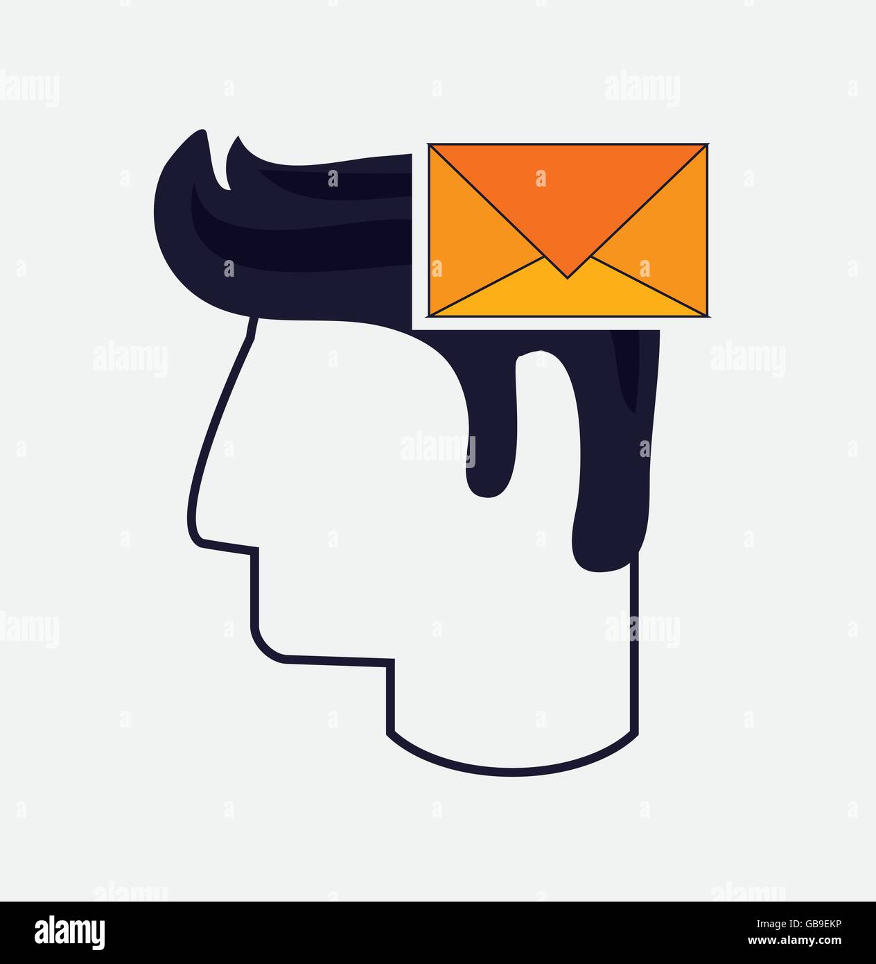 Human head icon. Thinking design. Vector graphic Stock Vector Image ...
