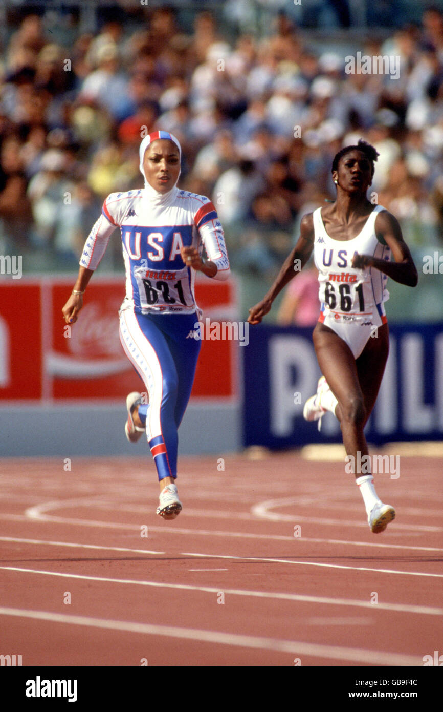 Athletics - Rome World Championships 1987 - Women's 200m. USA's ...
