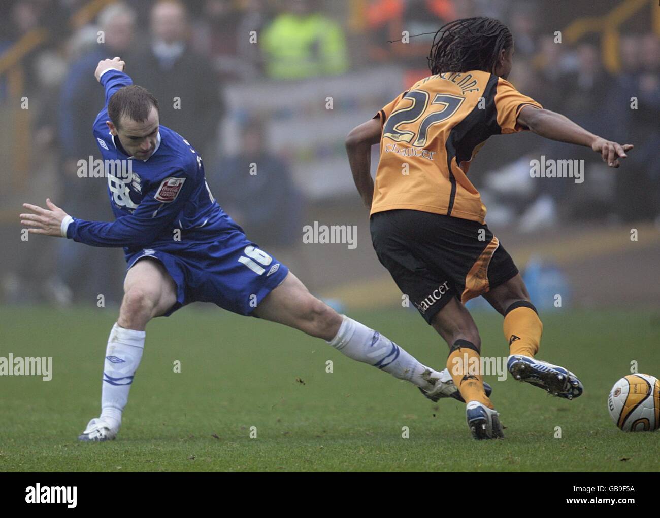 Wolverhampton Wanderers' Michael Mancienne (right) and Birmingham City ...
