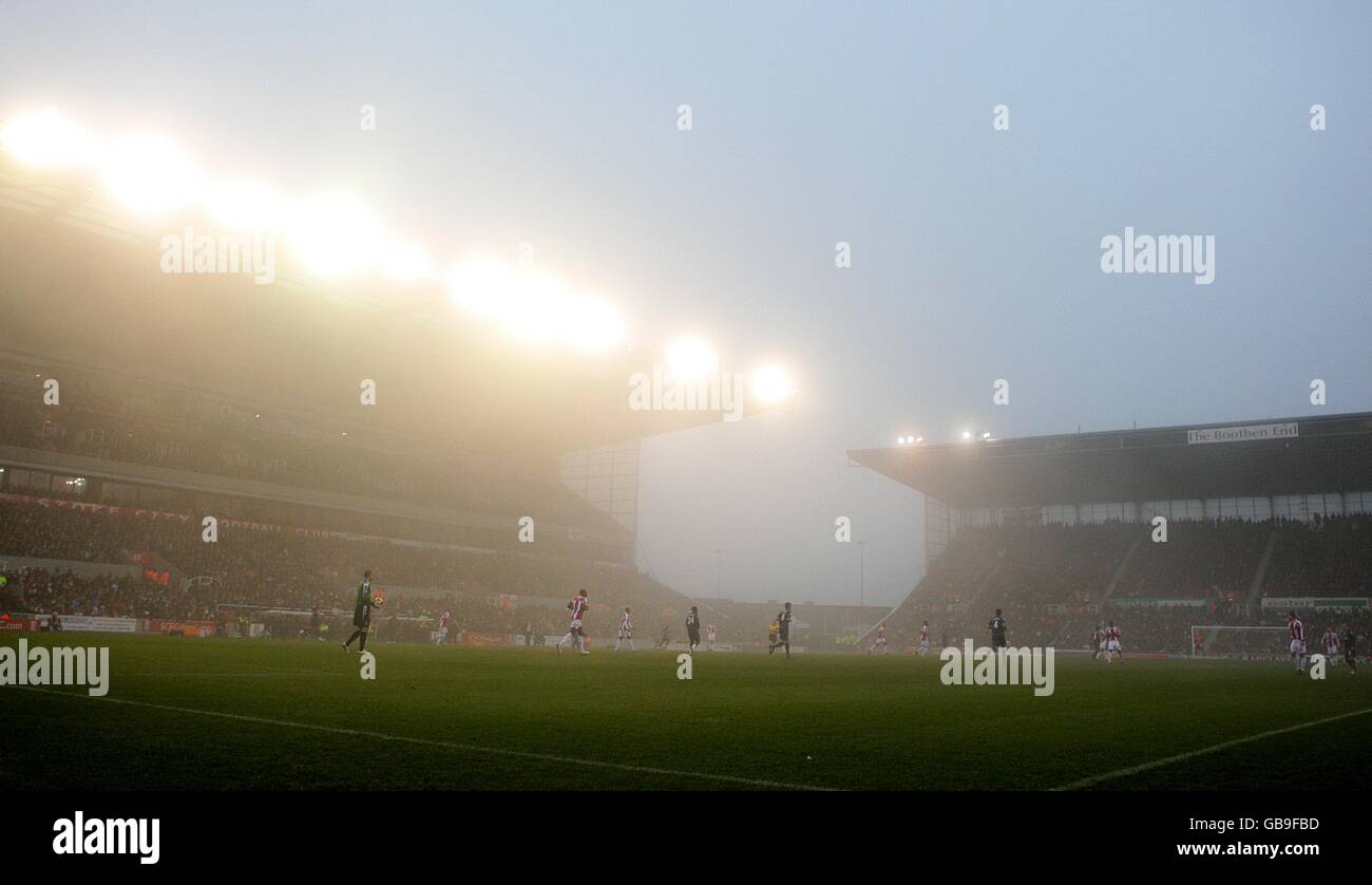 Fog descends on the Britannia Stadium during the game Stock Photo - Alamy