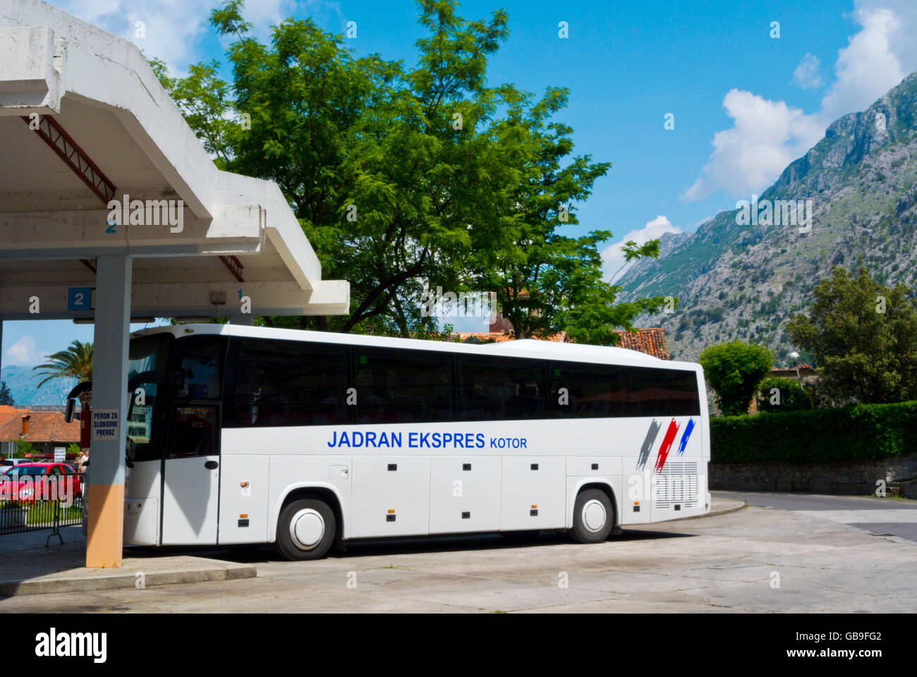 Bus station, Kotor, Montenegro, Crna Gora, southeastern Europe Stock ...