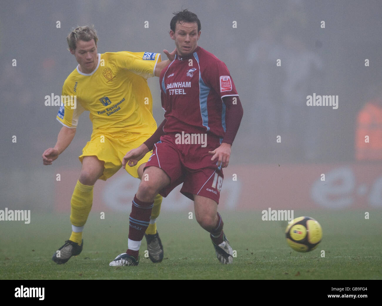 Alfreton Town's Kris Bowler tackles Scunthorpe United's Sam Togwell ...