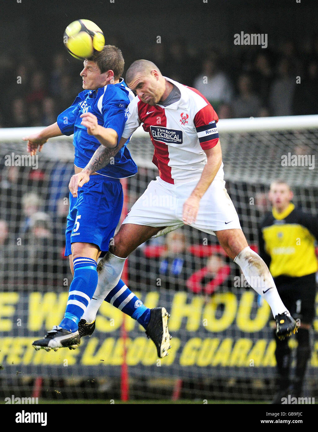 Kidderminster's captain Mark Creighton (right) and Curzon Ashton's Adam ...