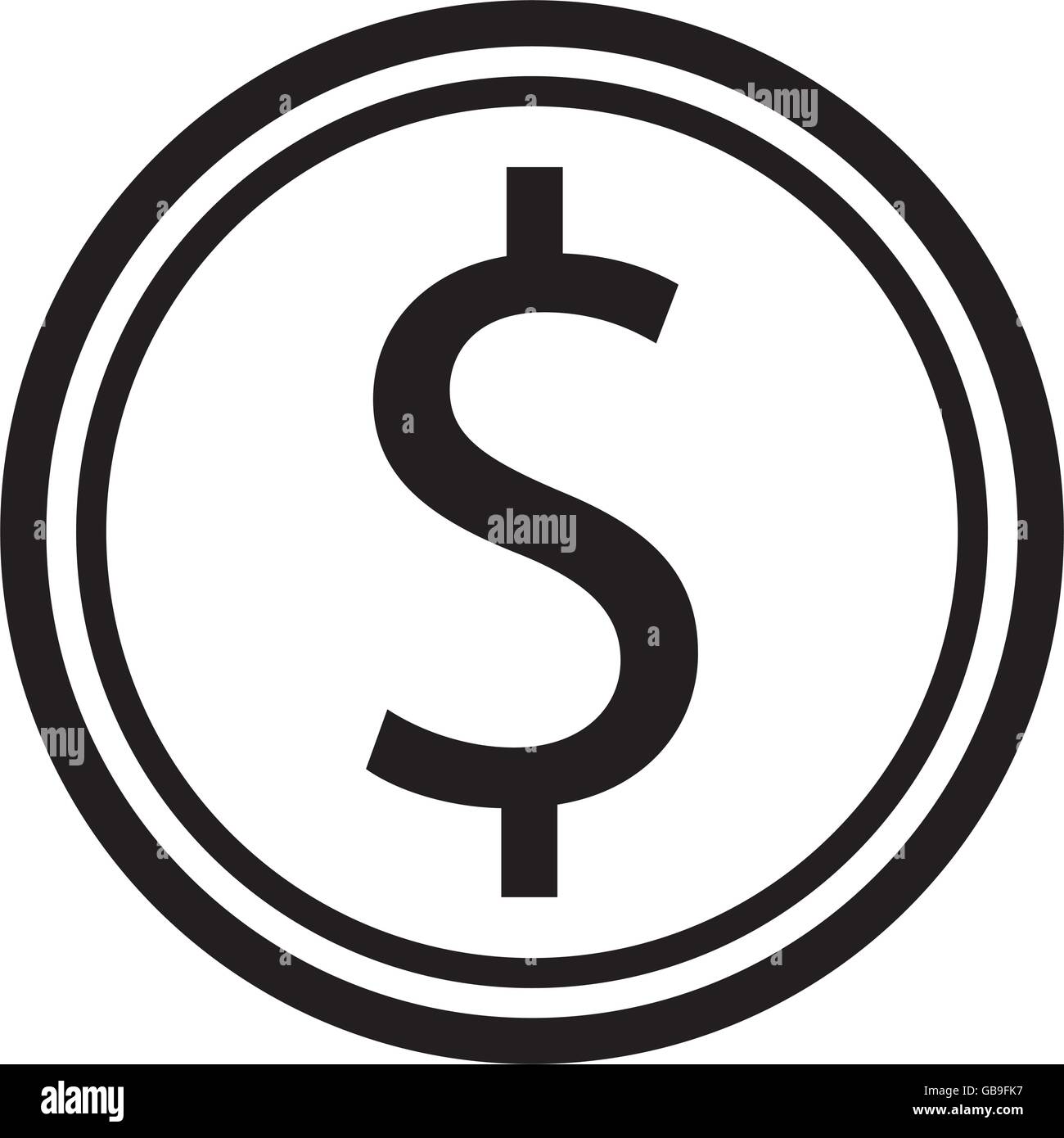 coin with dollar sign icon Stock Vector Image & Art - Alamy