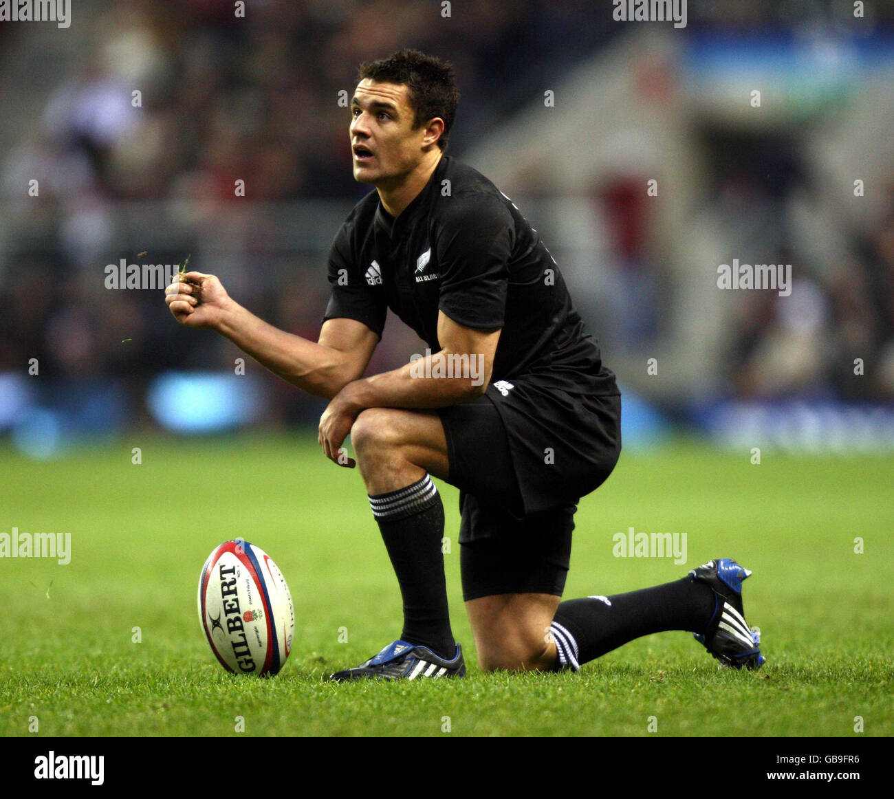 New Zealand's Dan Carter prepares to take a penalty kick during the ...