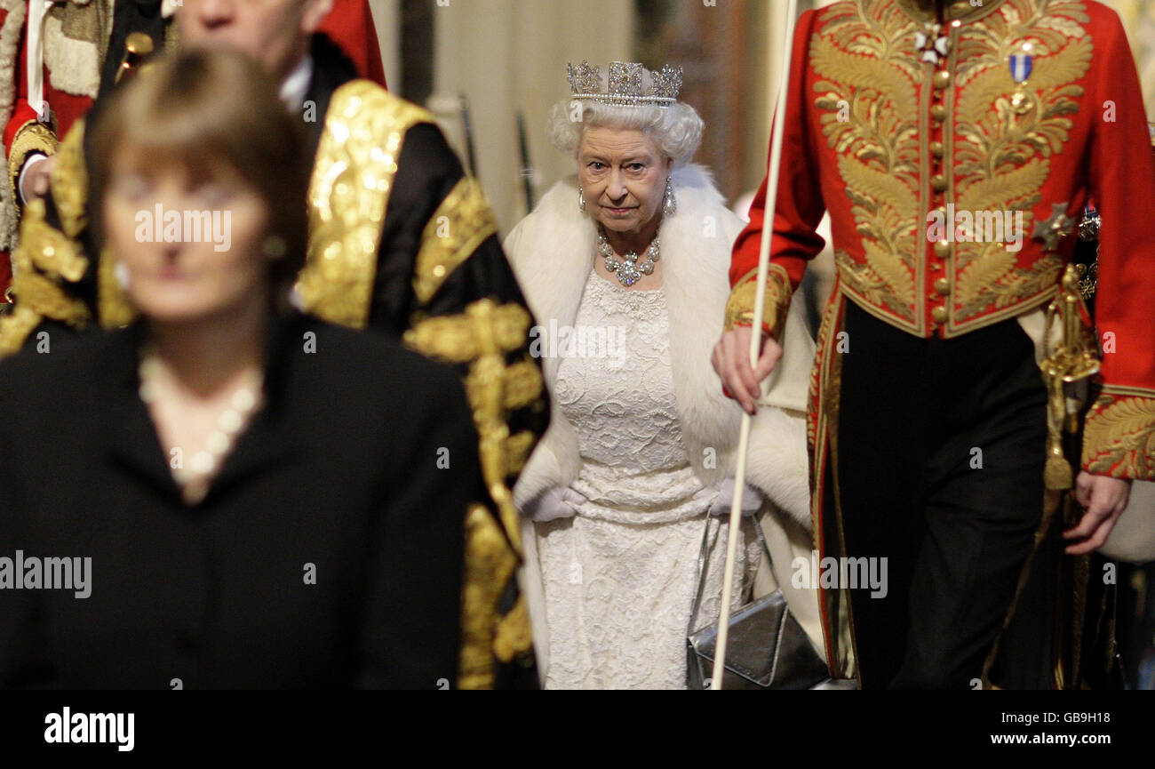 Queen Elizabeth II arrives for the State Opening of Parliament at the ...