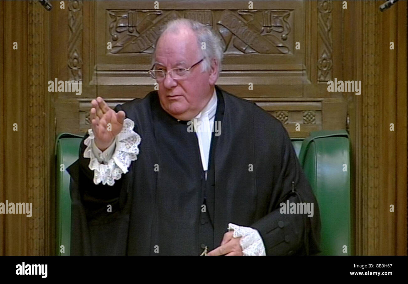 Speaker Michael Martin responds to questions in the House of Commons ...