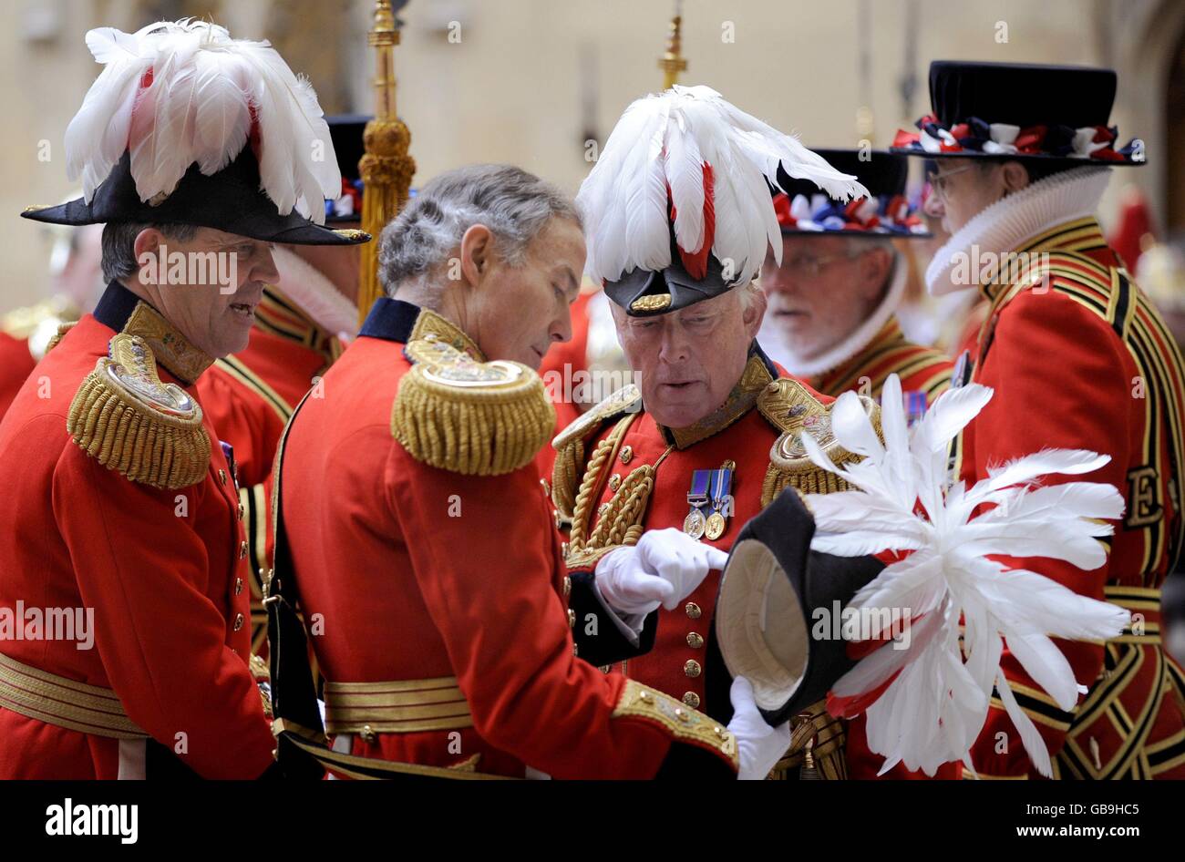 Ceremonial officials prepare their uniforms for the State Opening of ...