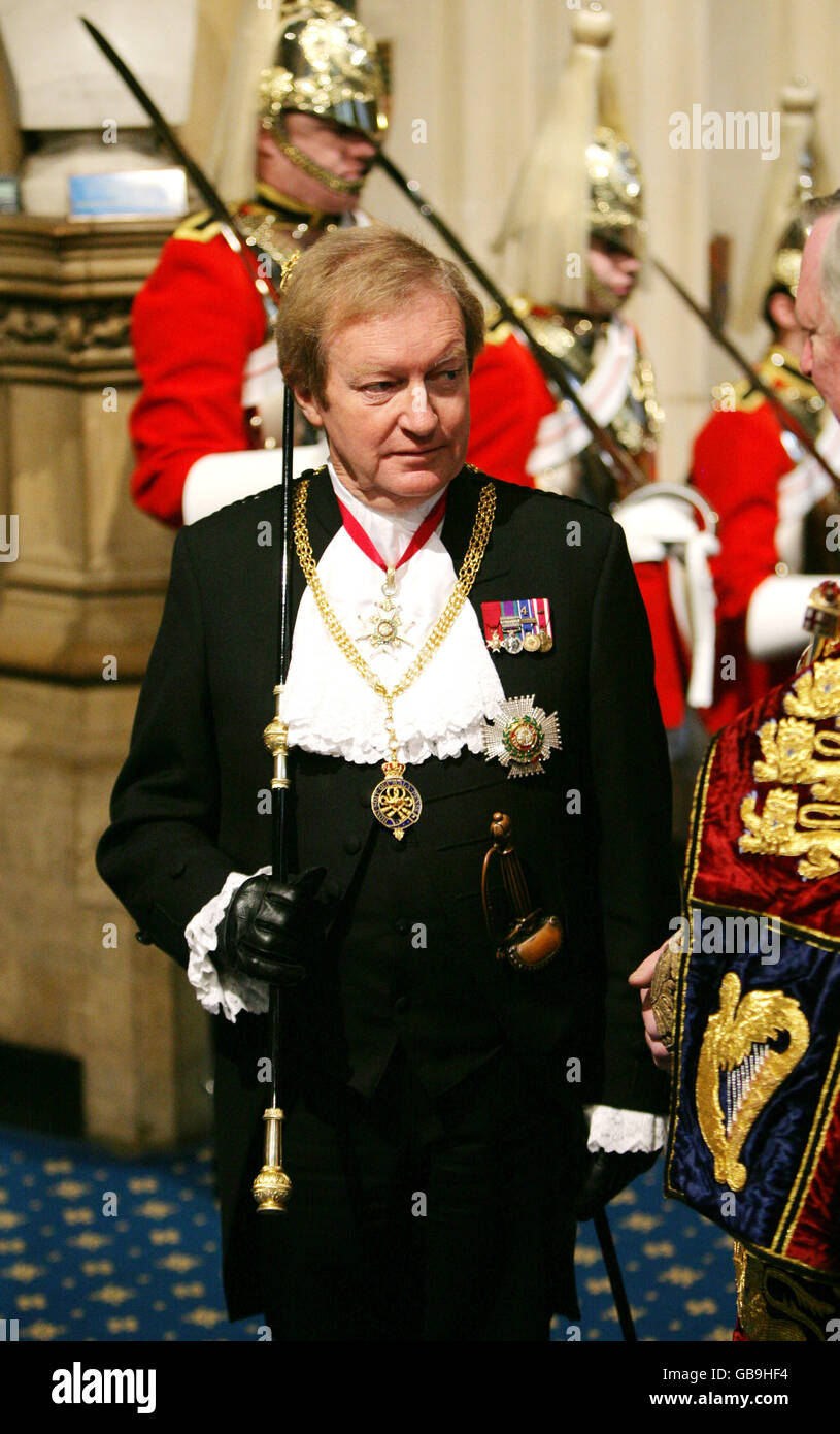 Black Rod, Lieutenant-General Sir Michael Willcocks waits for the ...