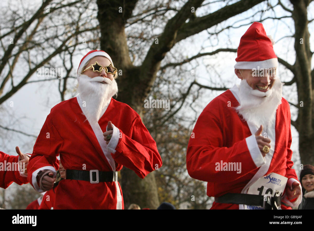 Charity London Santa Run Stock Photo - Alamy