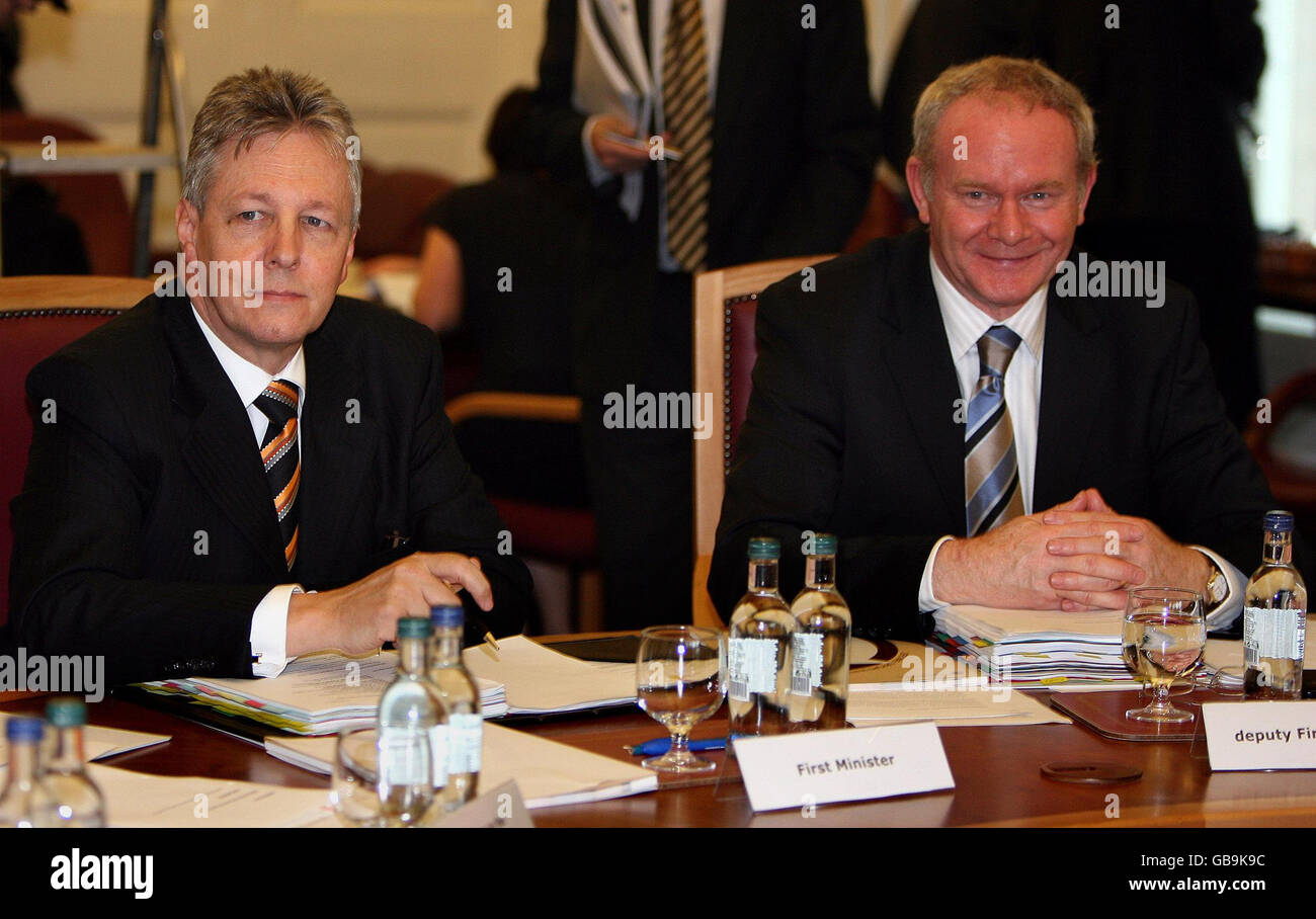 Left to right northern ireland deputy first minister martin mcguinness ...