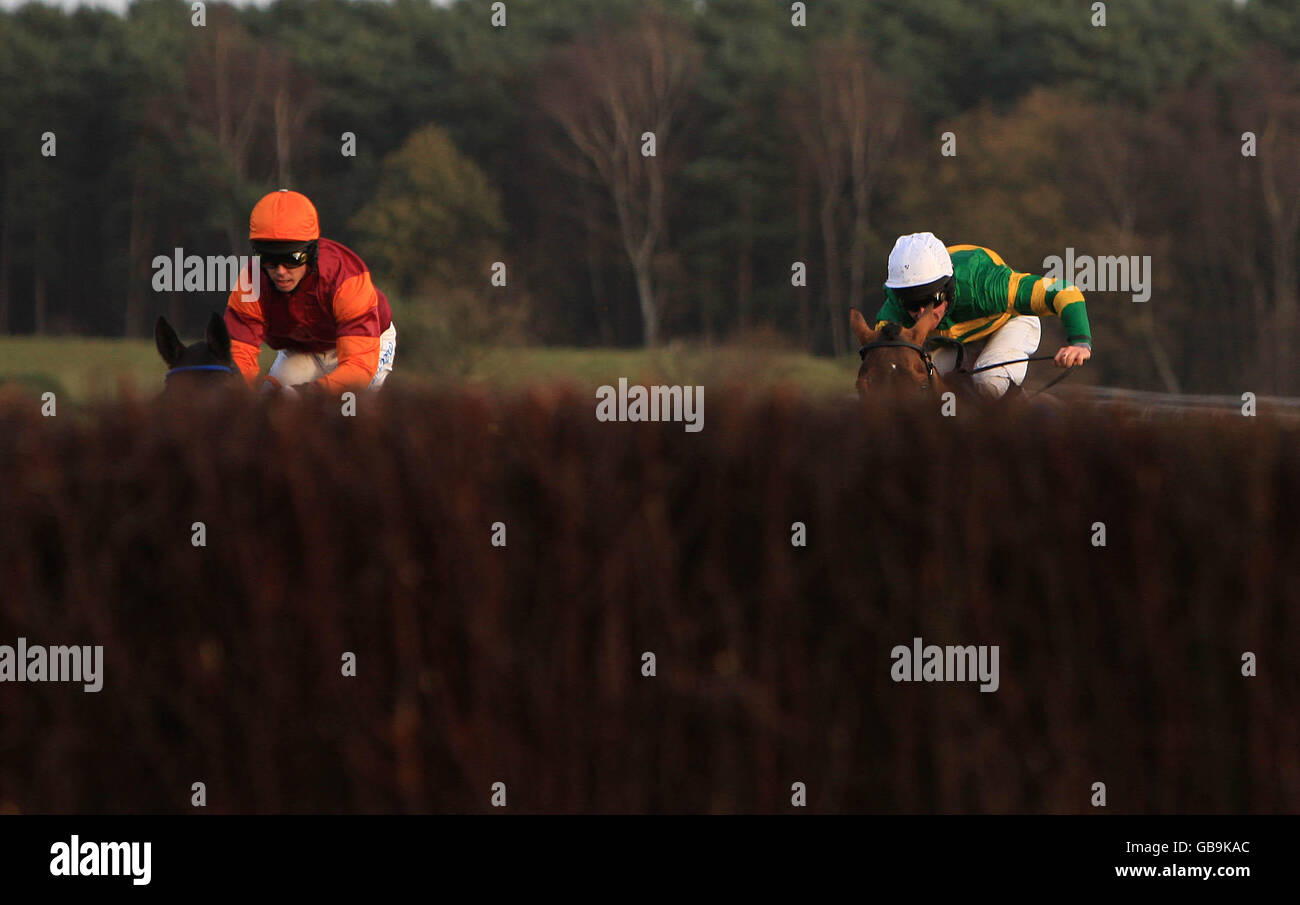 Corlande ridden by G.Lee (left) comes up to the last bore winning the ...