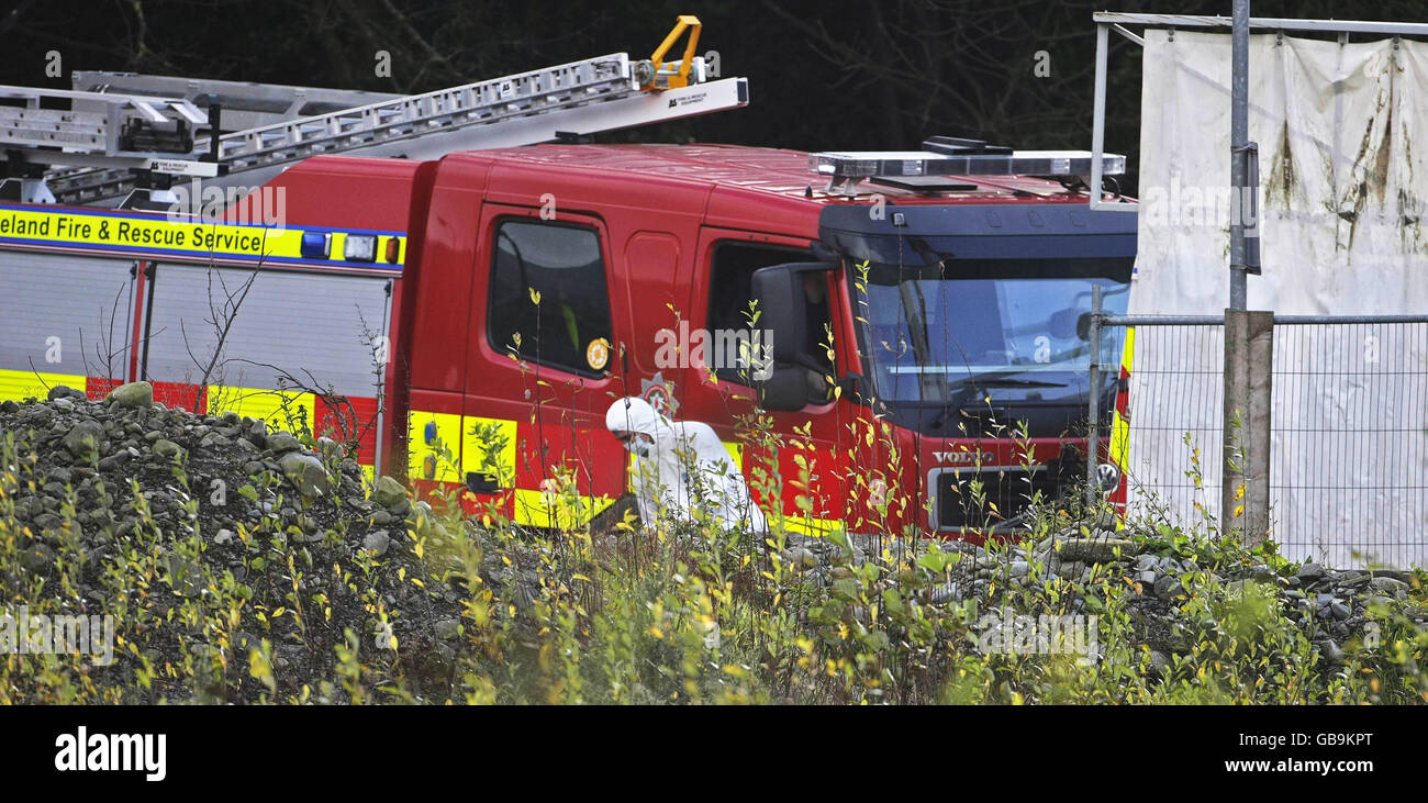 Emergency services at the scene near Warrenpoint in Newry, Co. Down ...