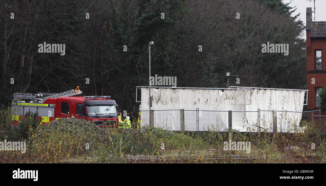 Emergency services at the scene near Warrenpoint in Newry, Co. Down ...