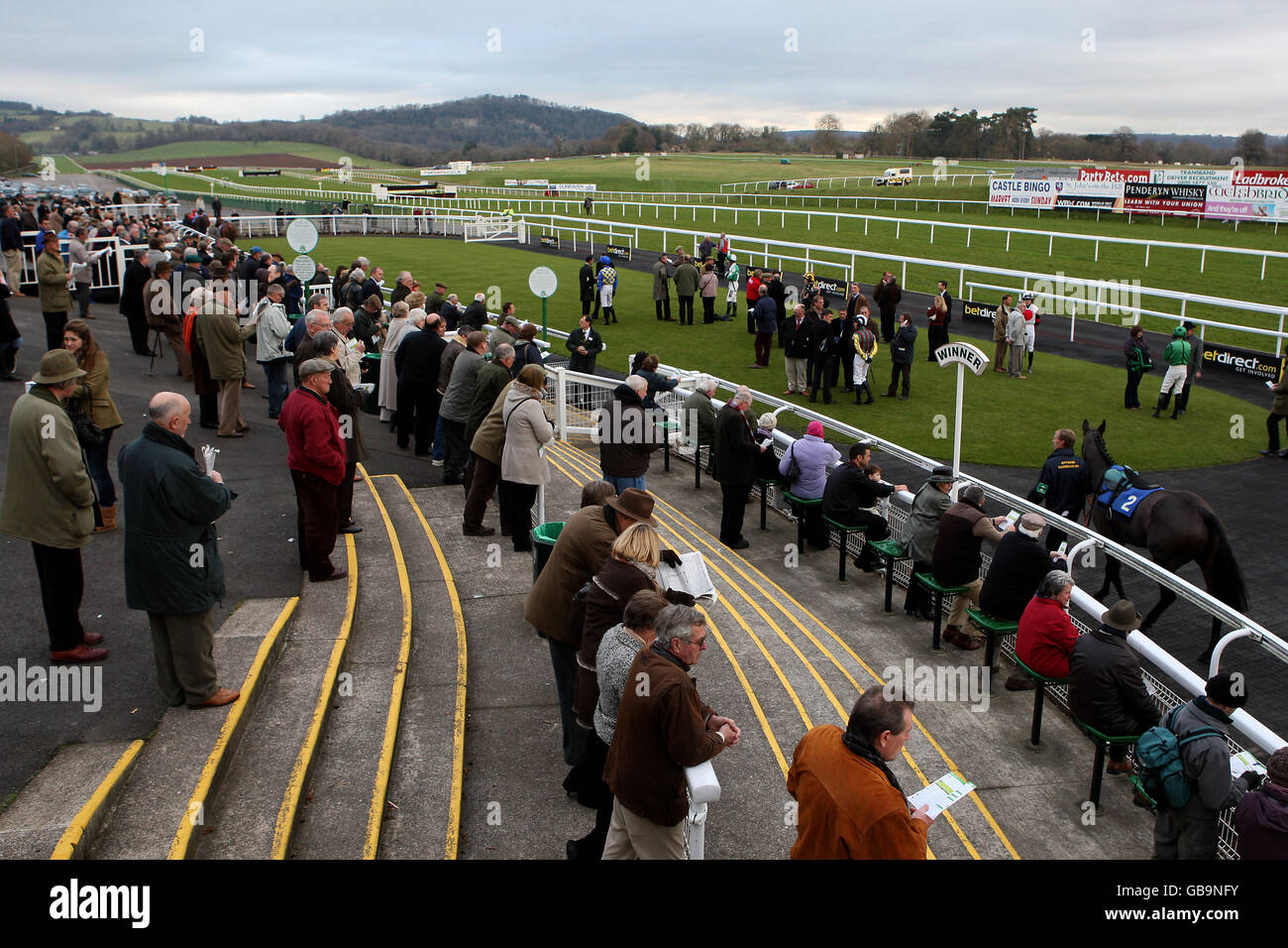 A general view of the Parade Ring at Chepstow Racecourse Stock Photo ...
