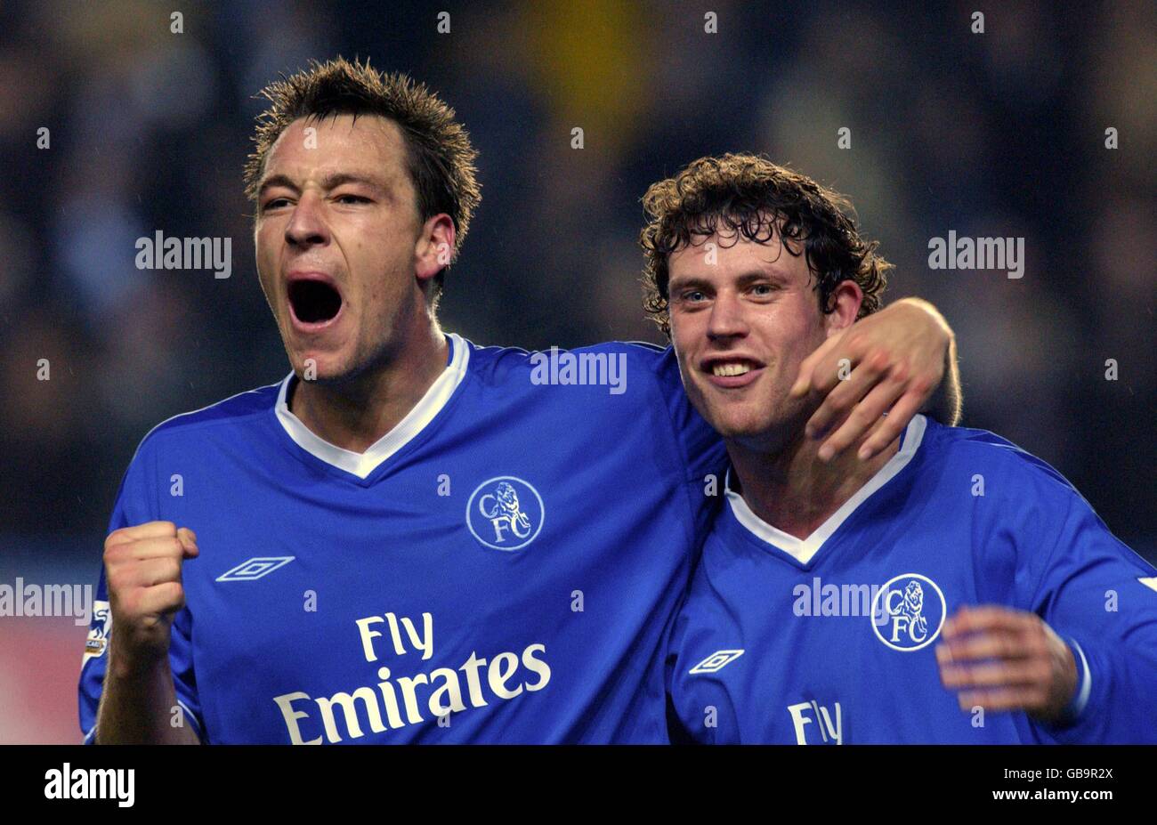 l-r; Chelsea's Captain John Terry celebrates their victory with Wayne ...