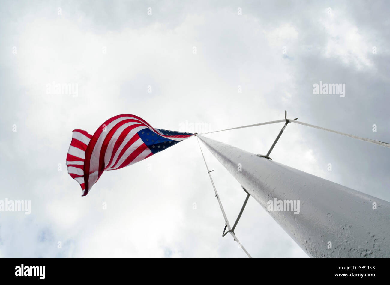 American flag on flagpole Stock Photo - Alamy