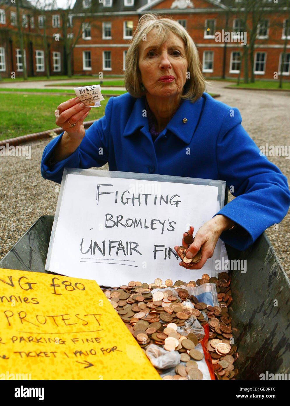 Pay parking fine 80 wheelbarrow full copper coins hi-res stock ...