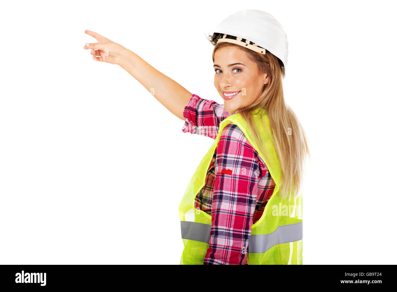 Female builder constructor helmet hi-res stock photography and images ...
