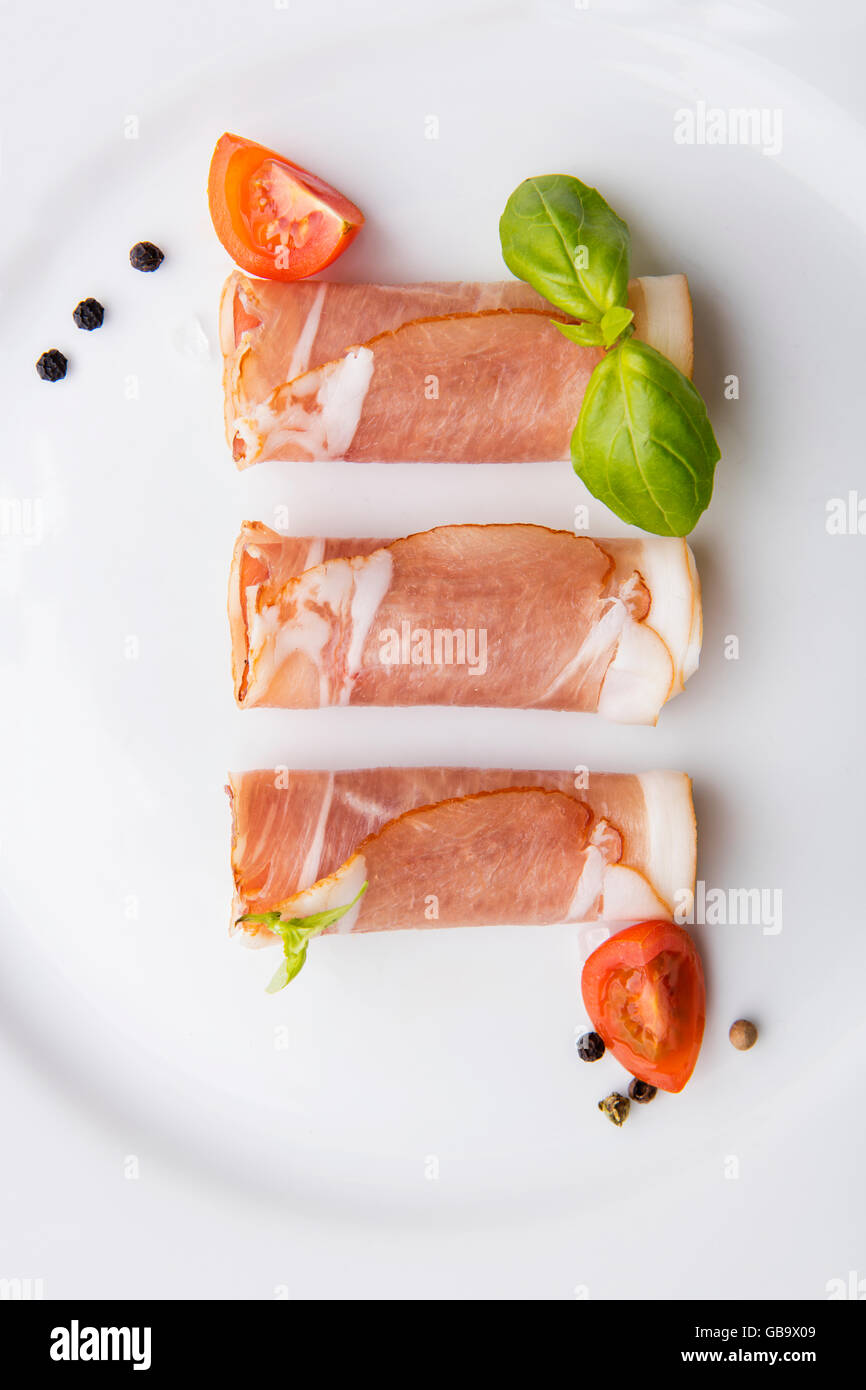 Ham on plate meat delicacy hi-res stock photography and images - Alamy