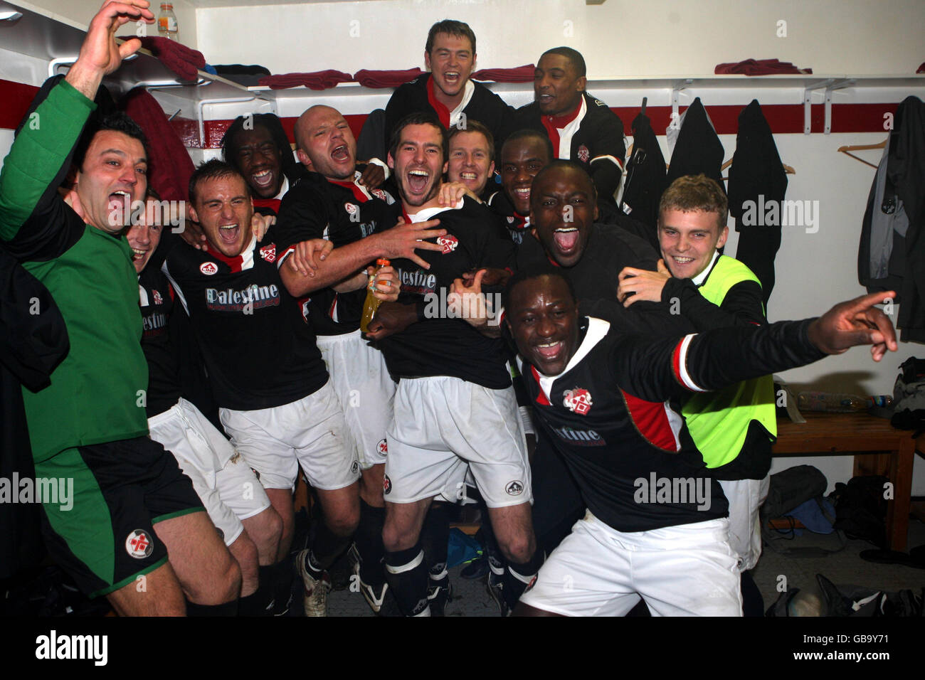 Kettering Town's players celebrate after defeating Notts County in the ...