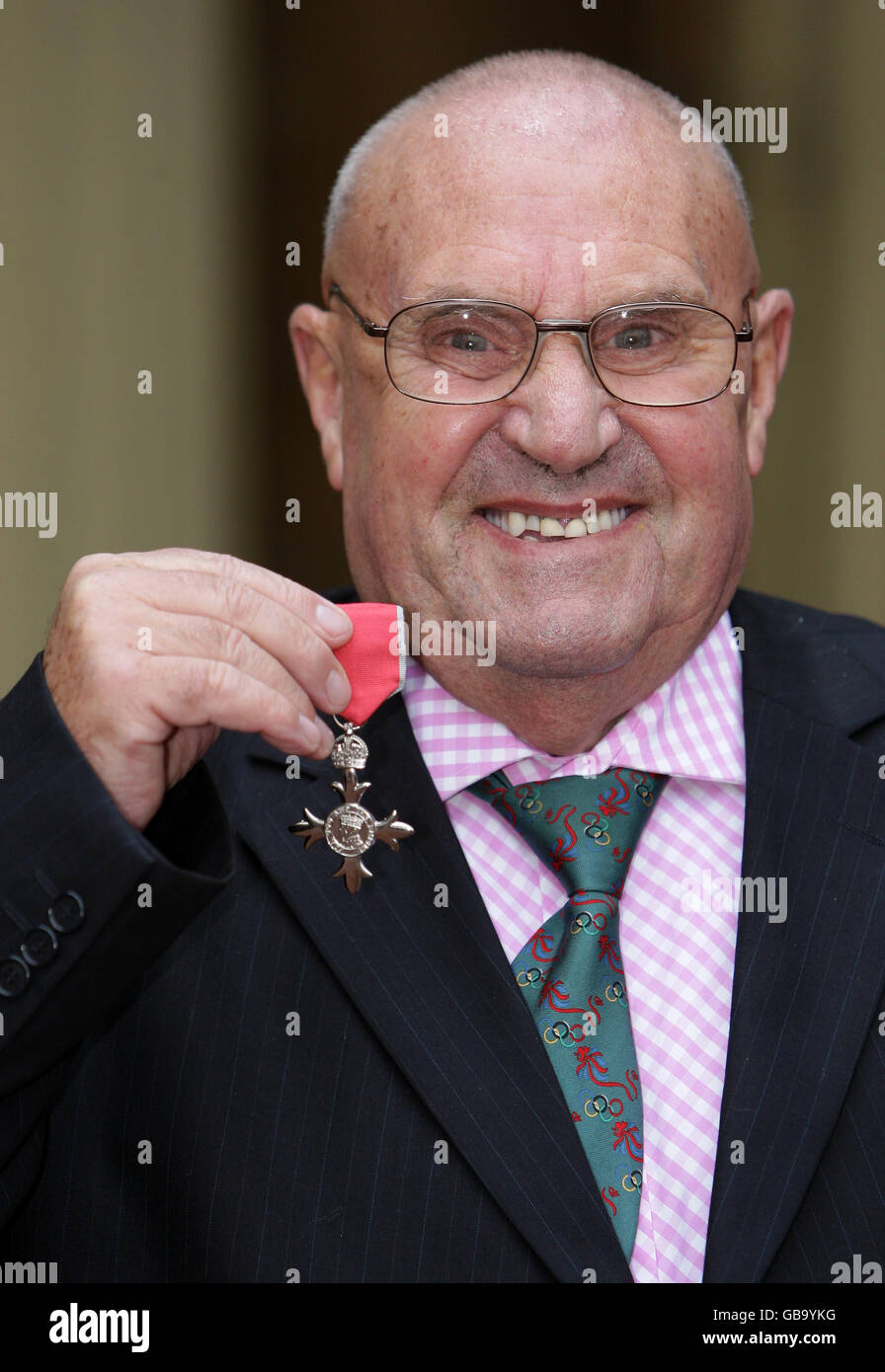Peter Holmes, with his OBE, awarded in the Investiture ceremony at ...